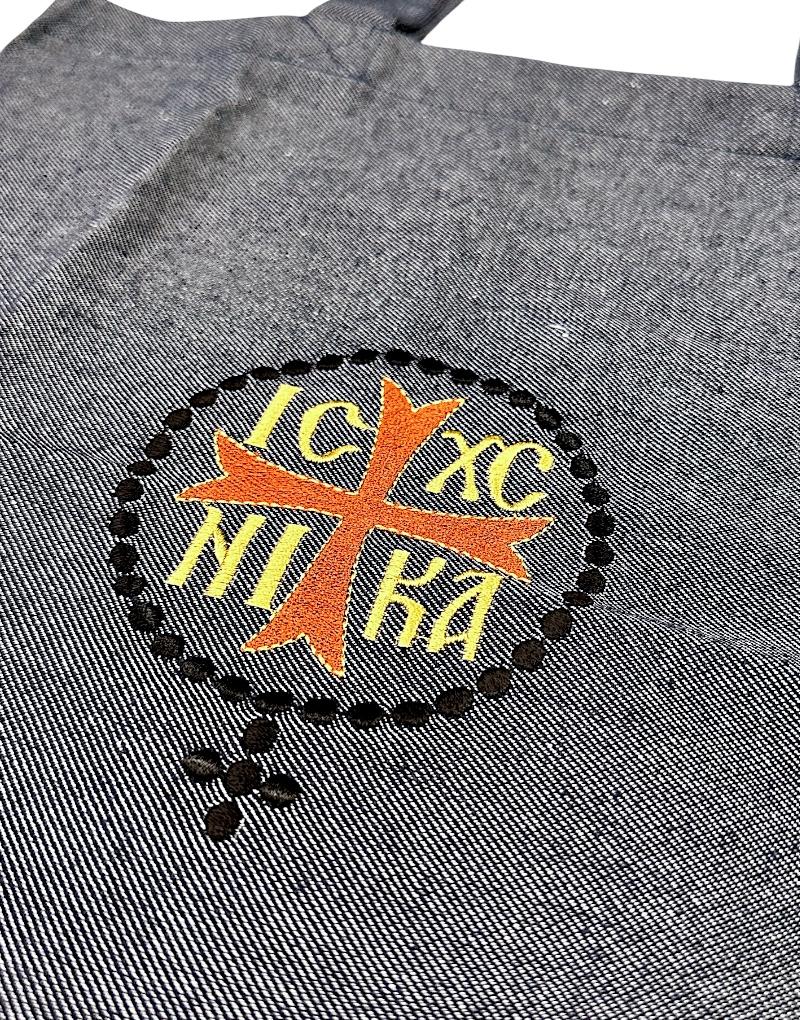 Υφασμάτινη Αγιορείτικη Τσάντα με Κέντημα IC XC NIKA - Byzanteiko